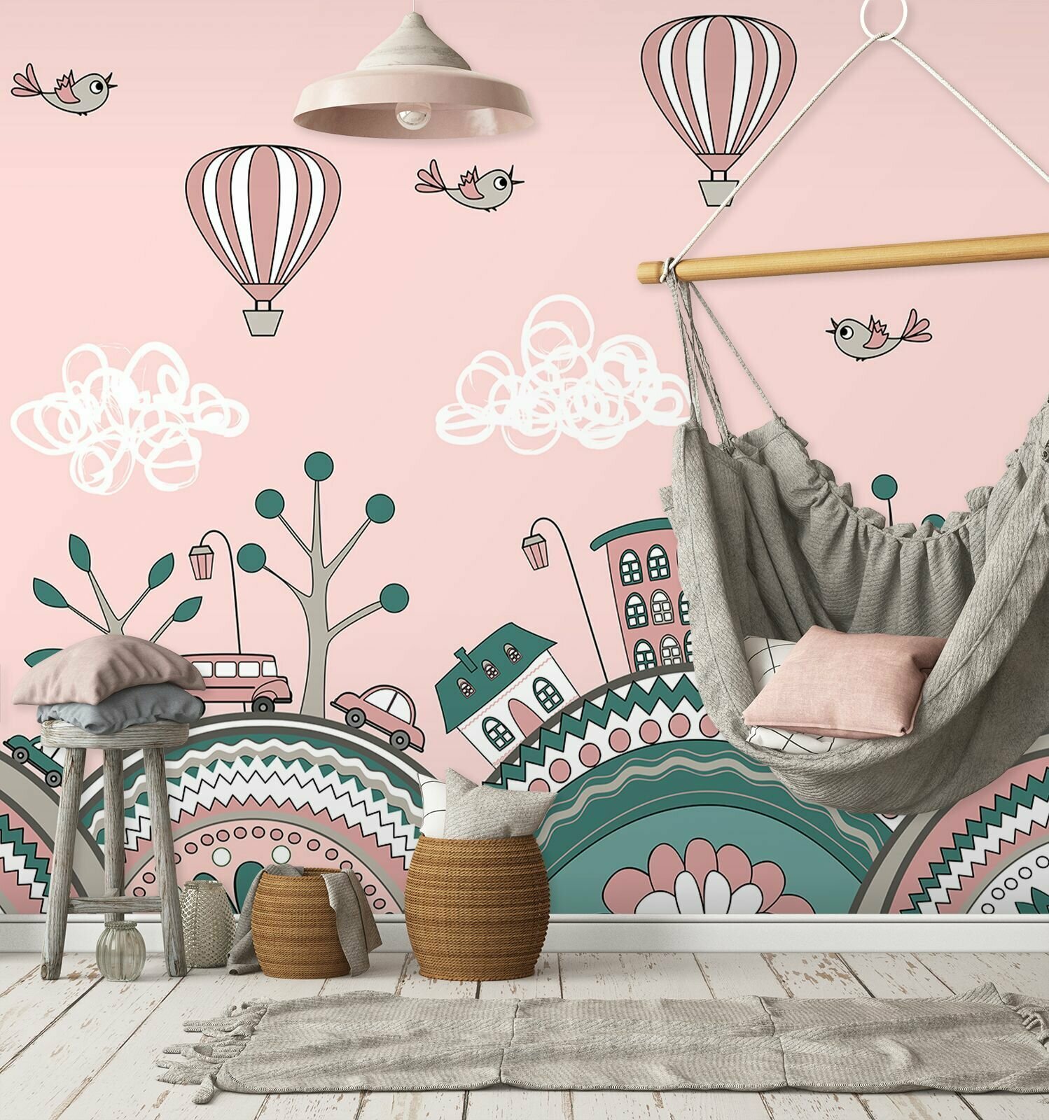Детские флизелиновые 3d фотообои Luxury Walls AM10003 Детский город 300х270