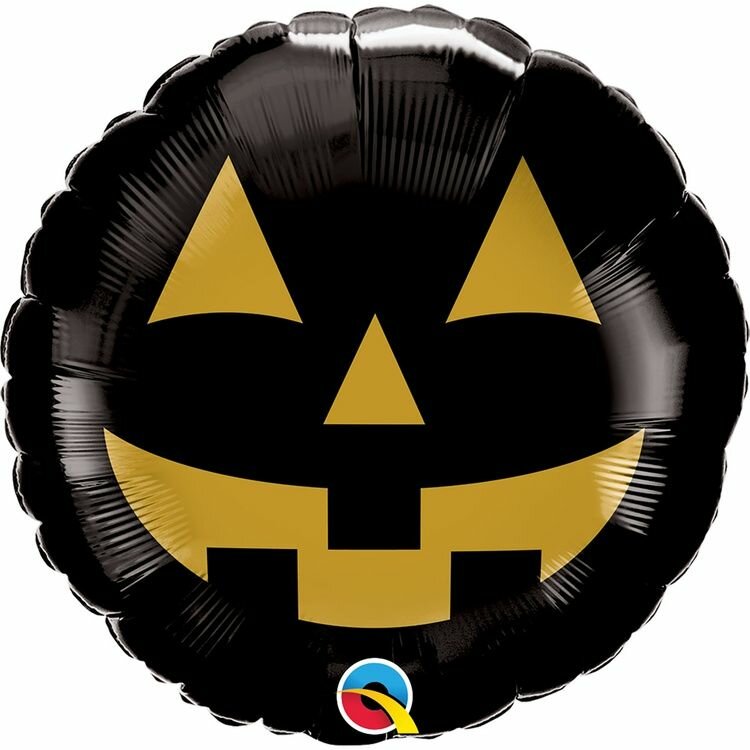 Воздушный шарик КНР 18", Halloween, тыква Джека, черная