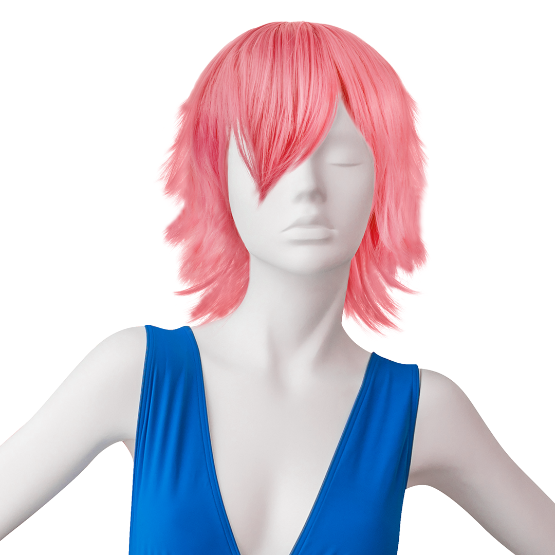 Парик карнавальный, 140 гр, Аниме (короткий), Нежно-розовый,