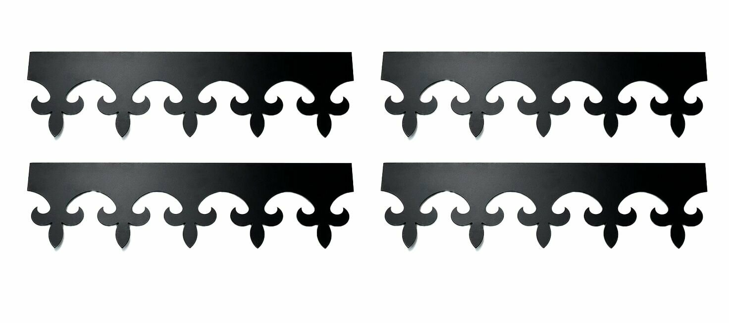 Декор забора ноэз "Пихта" бордюр 500 мм черный (комплект 4 штуки)