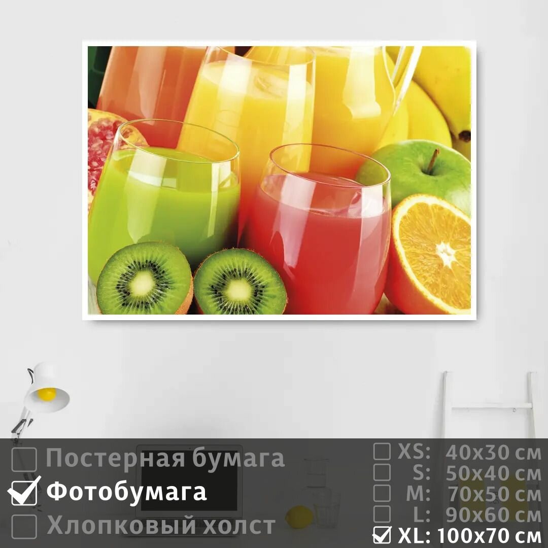 Постер на фотобумаге Фруктовые Коктейли 100х70 см ПолиЦентр