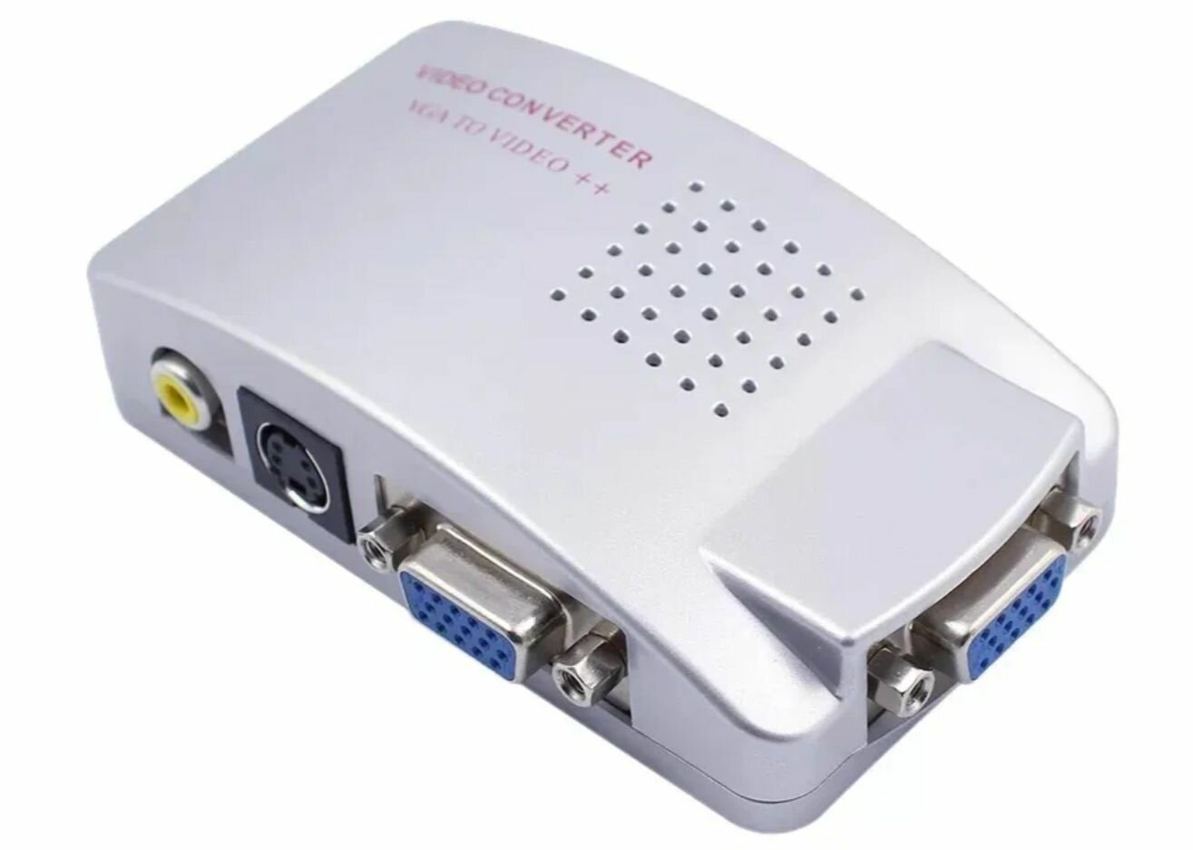 Переходник VGA-S-Video-RCA, видео конвектор, белый