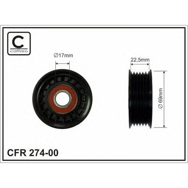 CAFFARO 274-00 (1127103 / 1302873 / 1306666) ролик натяж-ля ремня