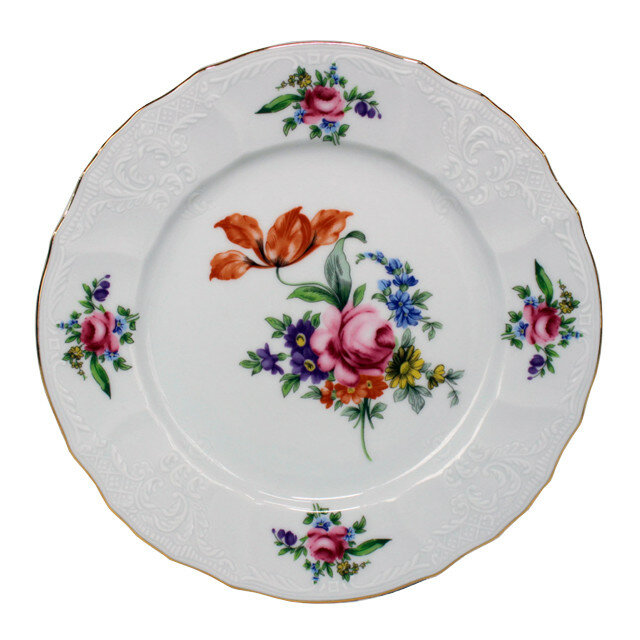 Тарелка THUN Bernadotte Мейсенский букет 19см десертная фарфор