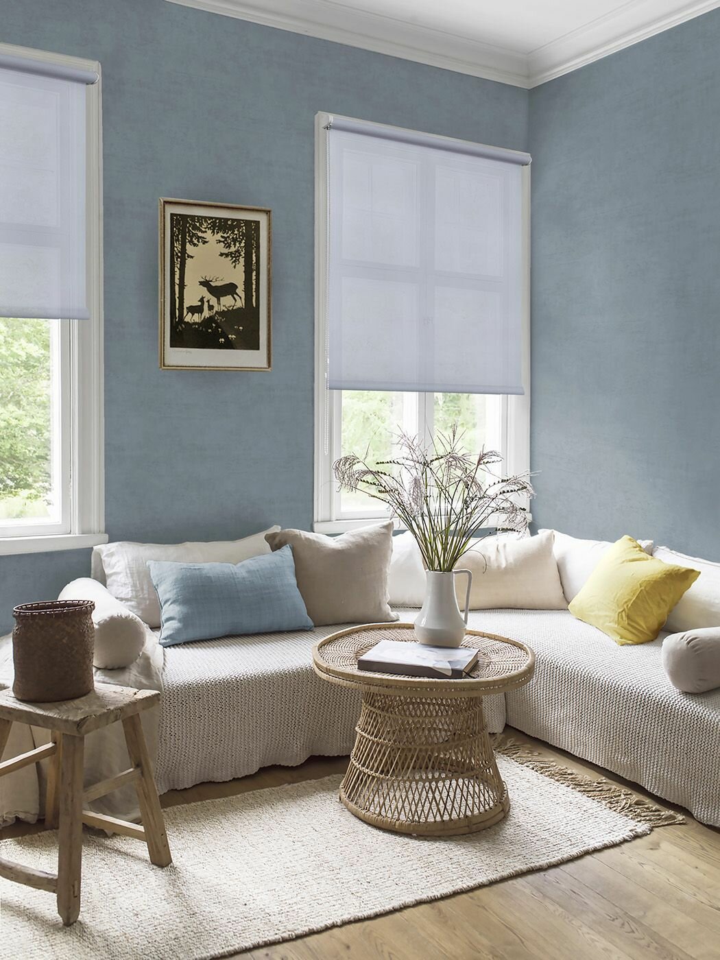 Рулонная штора УЮТ 180 см высота 175 см, Плайн светло-сиреневый, рольштора полиэстер, затемнение 70%