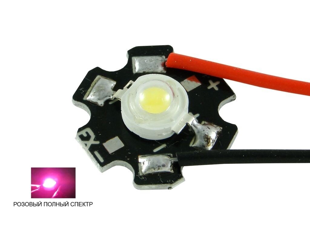 Светодиод модуль 1Вт Фито полный спектр