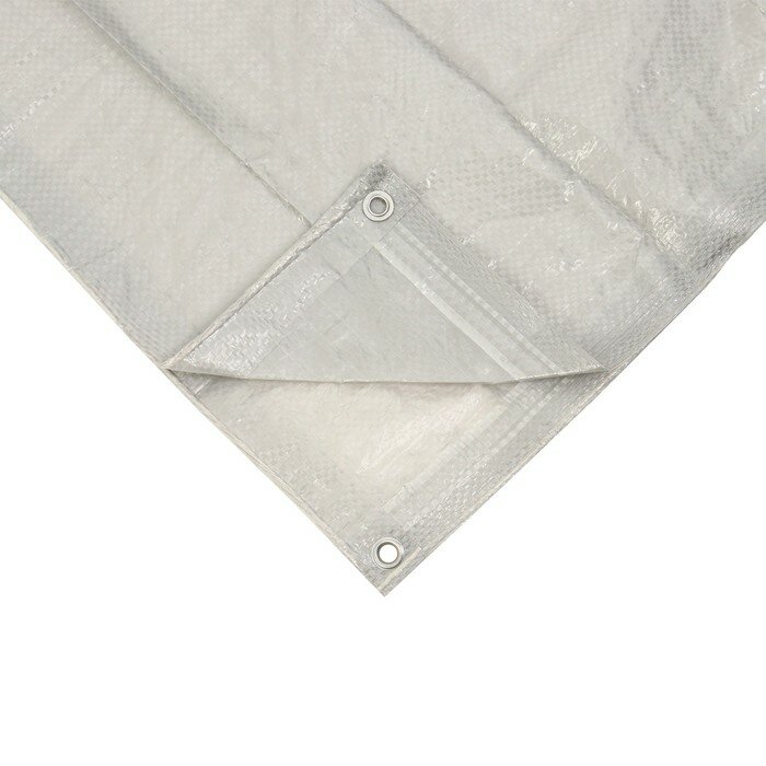Тент укрывной защитный, 3 х 2 м, плотность 60 г/м2, люверсы шаг 1 м, тарпаулин, серый (строительный, садовый, туристический)