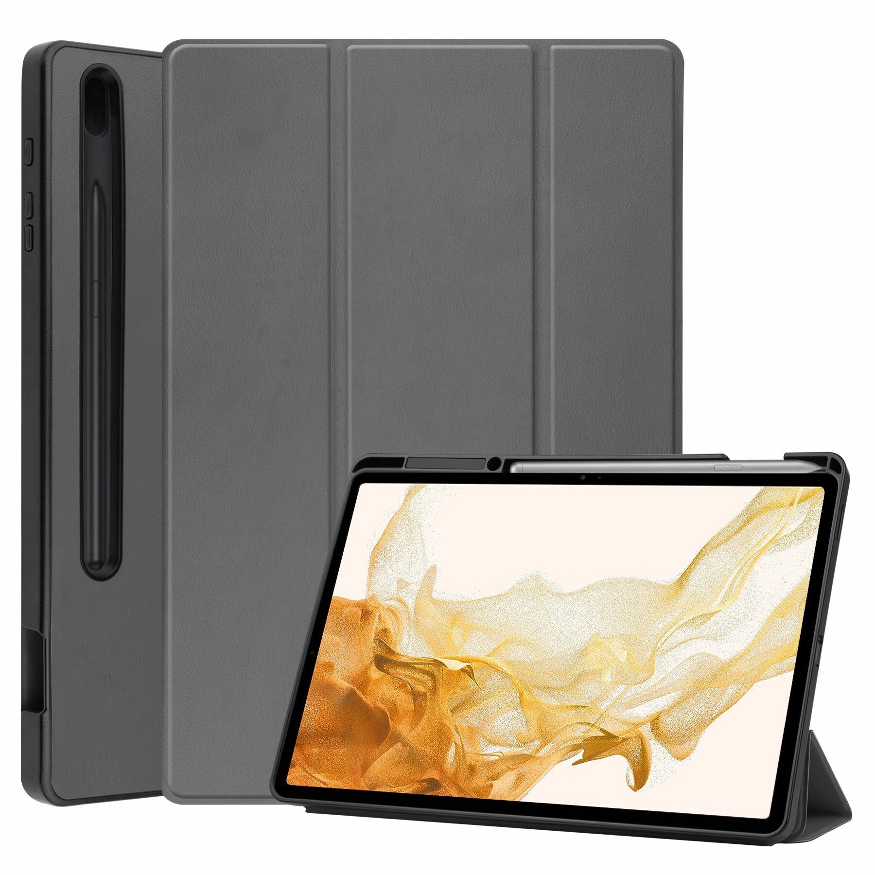 Чехол для Samsung Galaxy Tab S7+ / S7 FE / S8+ 12.4" (2022) серый TPU