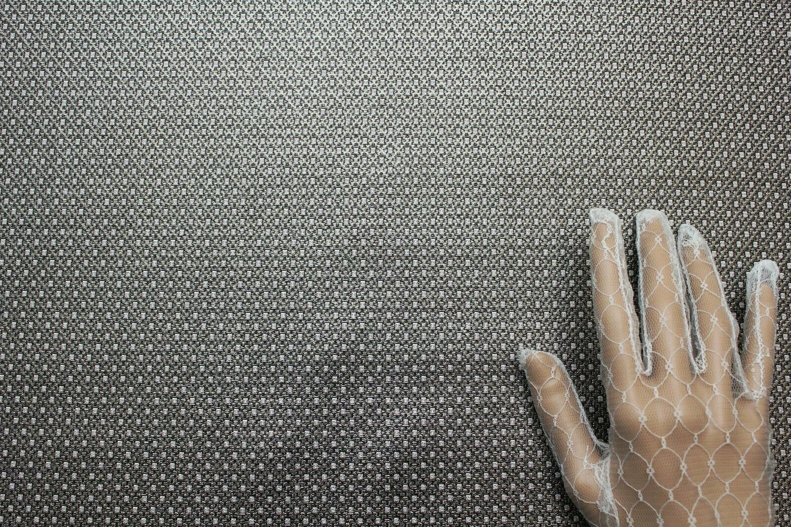 Ткань Парча жаккард костюмная чёрно-серо-золотая 70 г/кв. м , ш142см, 0,5 м