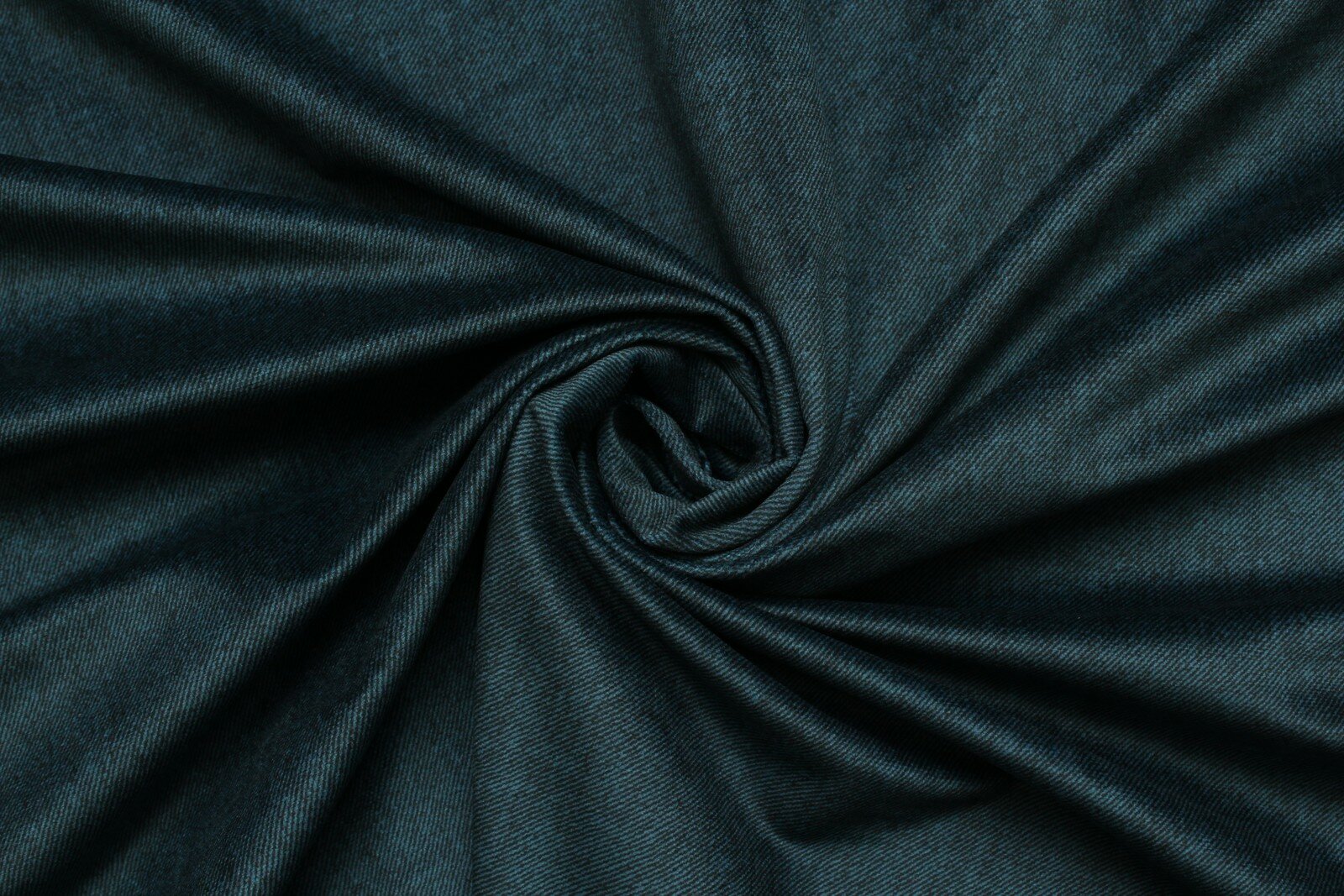 Ткань Бархат-стрейч Nino под габардин чёрный с тёмно-морской волной, 410 г/пм, ш148см, 0,5 м