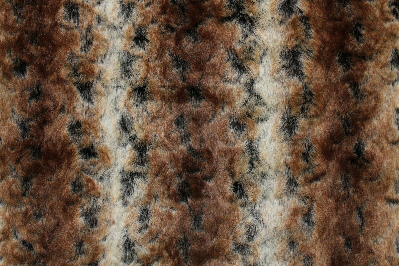 Ткань Мех искусственный бежево-коричневый с чёрным подпушком, ш148см, 0,5 м