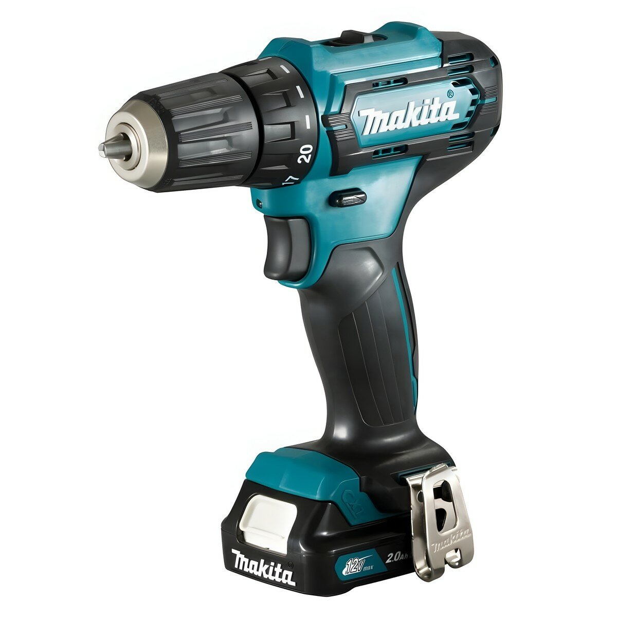 Дрель-шуруповерт MAKITA DF333DWAE с подсветкой /шуруповерт аккумуляторный в кейсе для дома и мастерской (12В, 2хLi-Ion АКБ, 2 Ач)