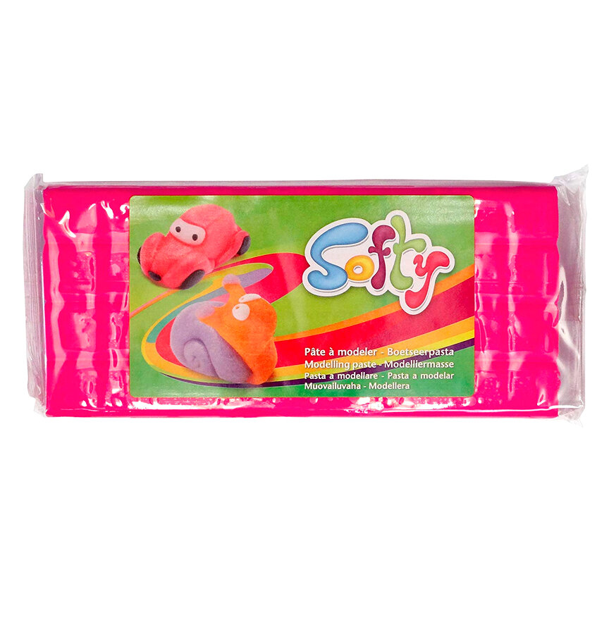 Пластилин SOFTY на восковой основе/ Розовый 0,5 кг