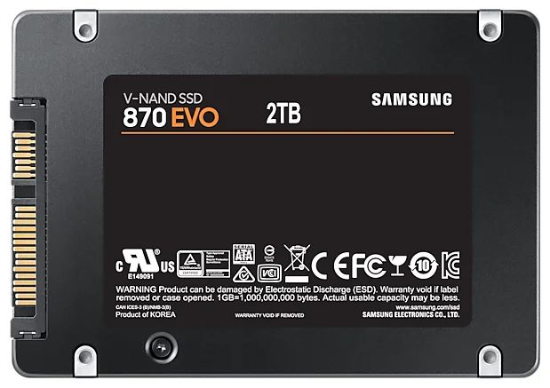 SSD Samsung 870 EVO MZ-77E2T0BW 2 ТБ, оригинал, гарантия 1 год