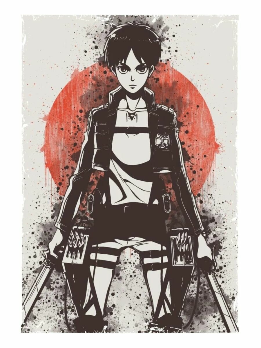 Постер "Attack On Titan. Эрен с мечами"