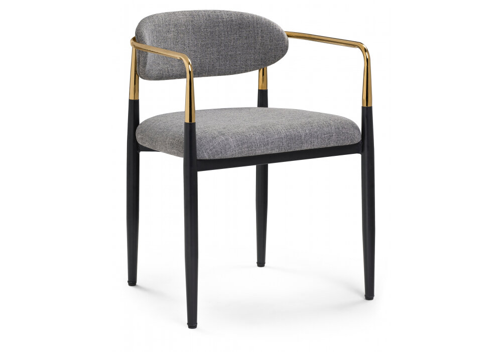 Стул на металлокаркасе Woodville Lord gray/black/gold Размеры: Высота 690мм Глубина 520мм Ширина 530мм