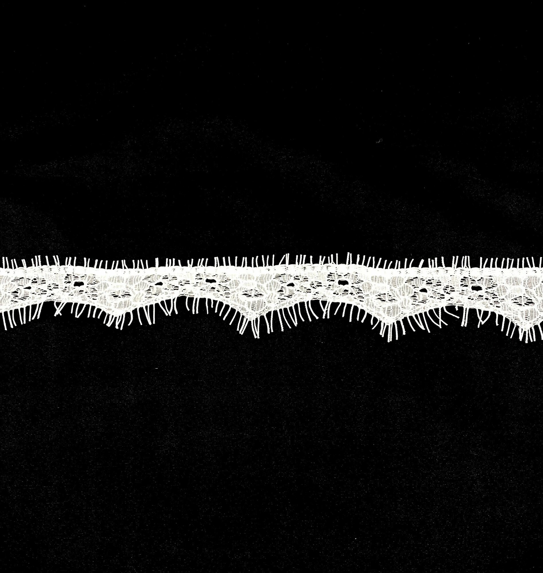 Кружево реснички (французское кружево "шантильи") шир.35мм цв. белый (2 шт по 3 метра)