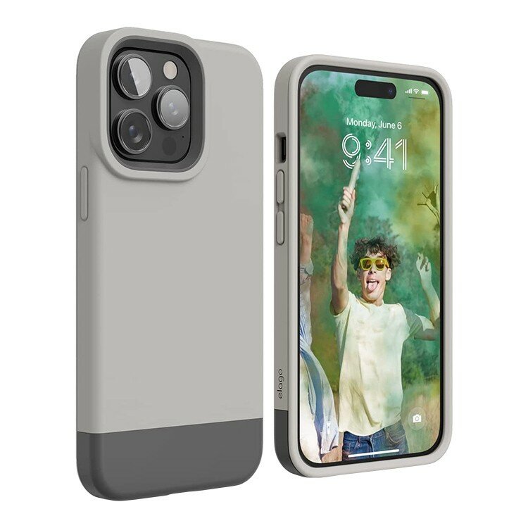 Elago силиконовый чехол для iPhone 14 Pro, GLIDE бежевый/серый