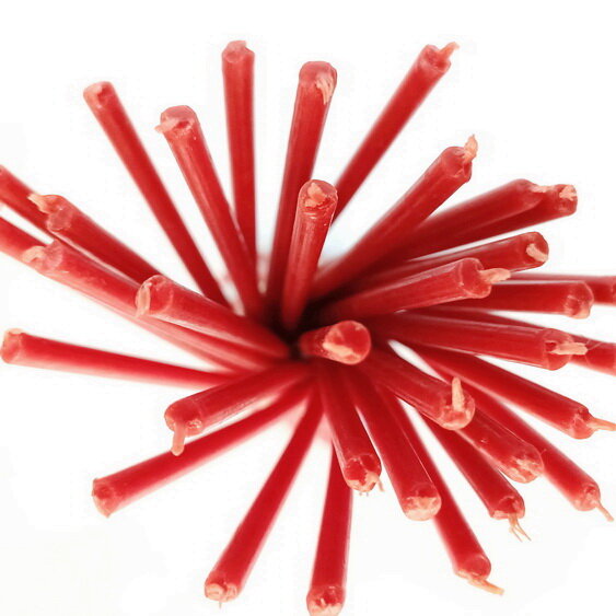 Свечи восковые красные. TERRA CANDELA. №120 (получасовые) - 50 шт.