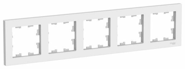 Рамка электроустановочная AtlasDesign IP20 5 постов универсальная Schneider Electric/Systeme Electric для выключателей для розеток лотос ATN001305