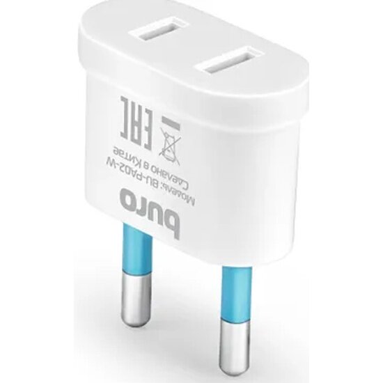 Адаптер-переходник Buro BU-PA02-W (1 розетка) белый