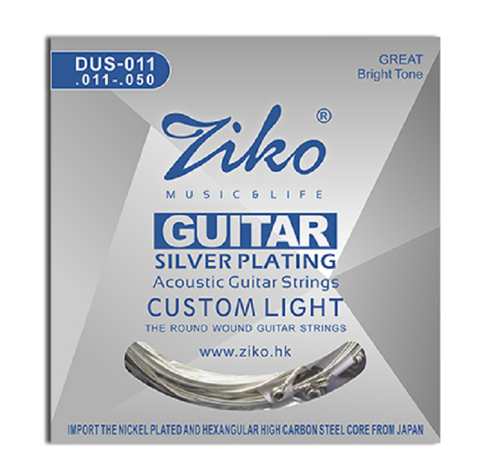 Комплект струн для акустической гитары ZIKO CUSTOM LIGHT, DUS-011, 11-50