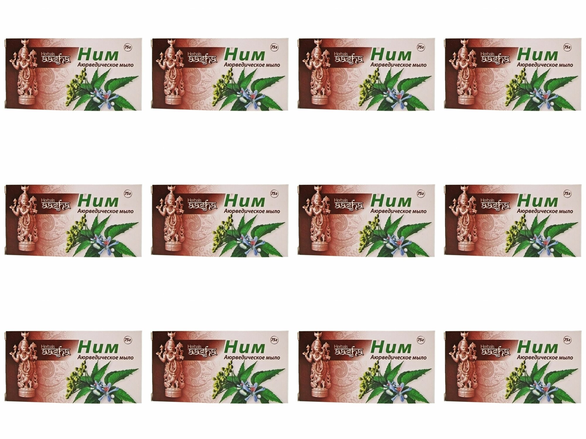 Aasha Herbals Мыло твердое HerbalMix Neem, ним, 75 г, 12 уп