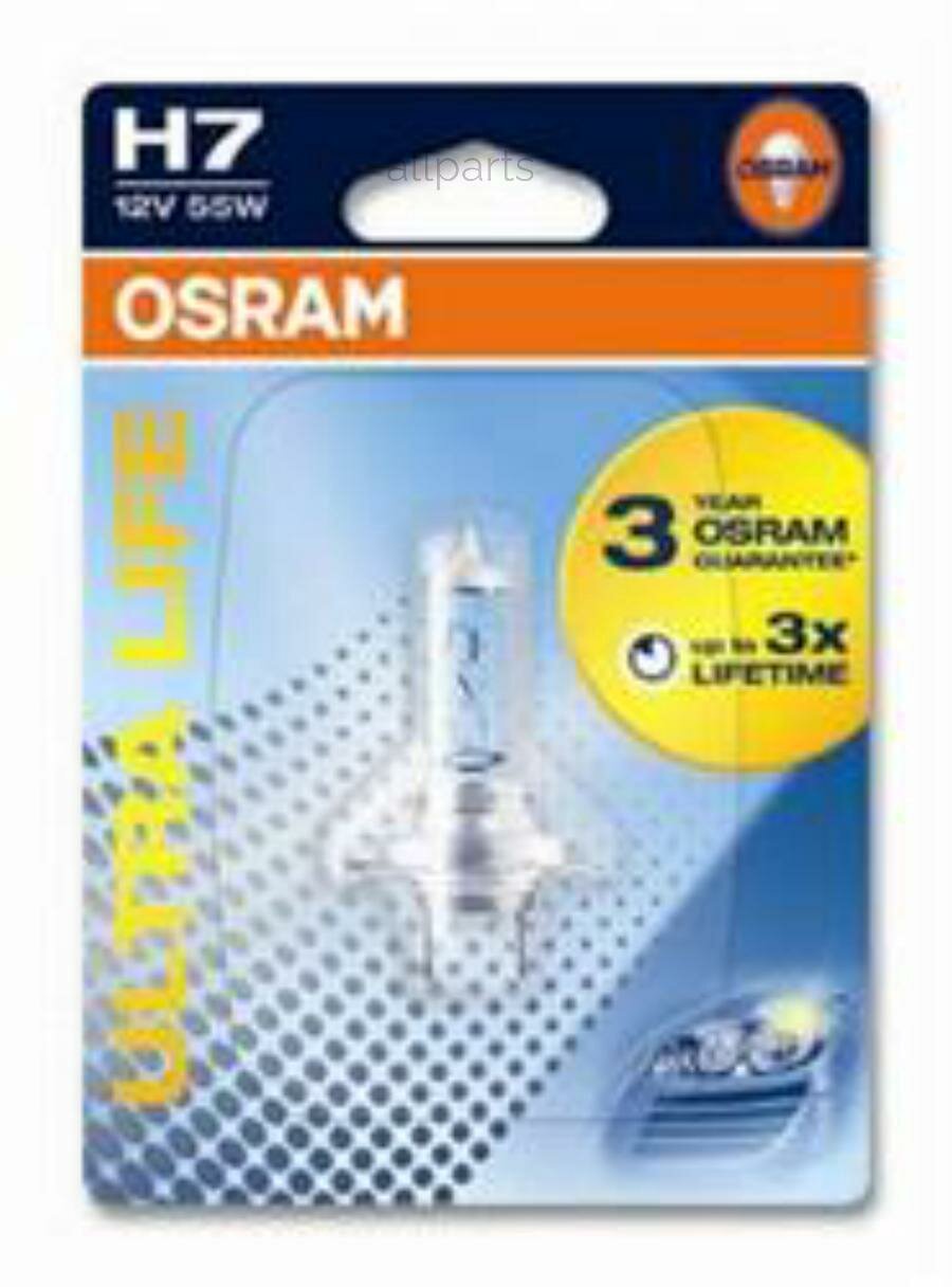 OSRAM 64210ULT-01B Лампа 64210ULT-01B голов. света H7 12V 55W РХ26d увел. срок сл. 1шт. в блистере