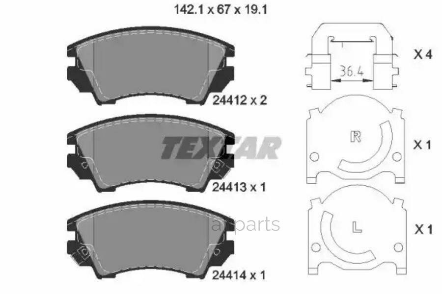 TEXTAR 2441201 Комплект тормозных колодок дисковый тормоз