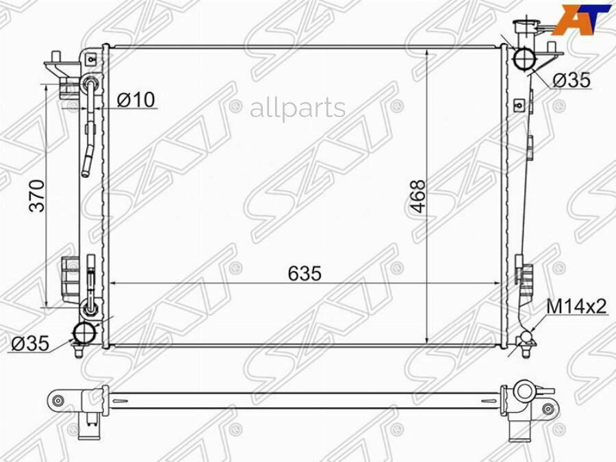 SAT HY0014 Радиатор Hyundai ix35 09-15 / Tucson 09-15 / Kia Sportage 10-16