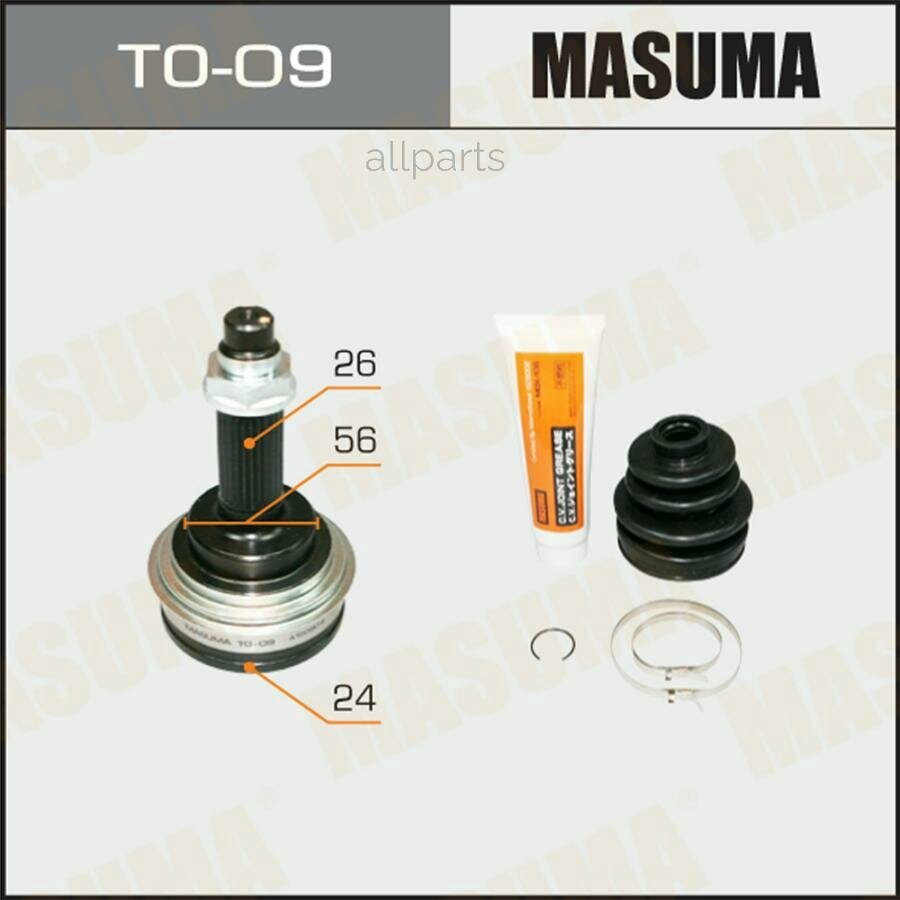 MASUMA TO09 ШРУС наружный к-кт!\ Toyota Carina/Corolla/Camry 16-2.0D 83-91