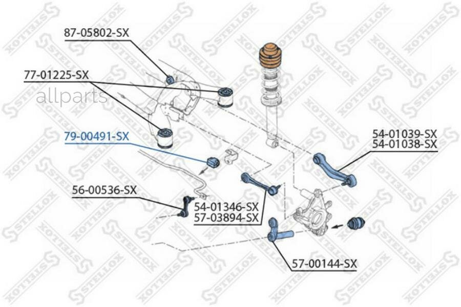 STELLOX 7900491SX втулка стабилизатора заднего! d13\ BMW E39 2.0i-4.0i/2.0D-3.0D 95>