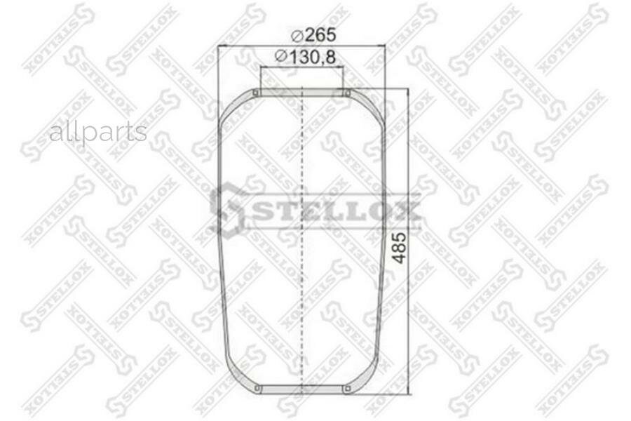 STELLOX 9014210SX пневмоподушка подвески !1SC250-19 кон. 234-200-130.8/100.8 \Iveco EuroTech/Stralis