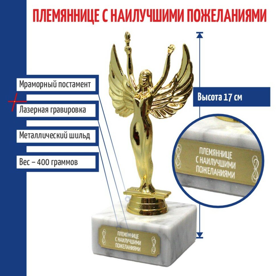 Статуэтка награда Жен. "Племяннице с наилучшими пожеланиями" (17 см)