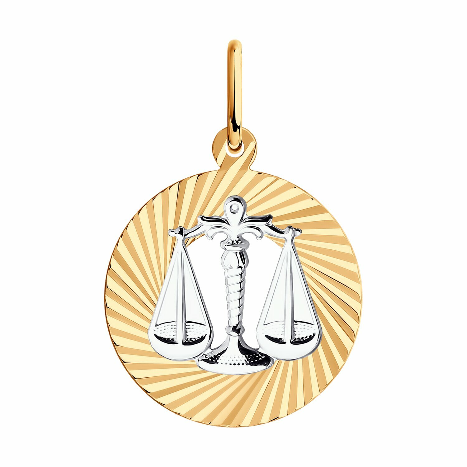 Подвеска, комбинированное золото, 585 проба