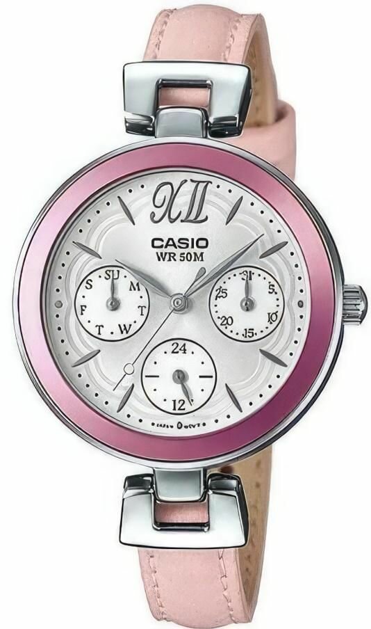 Наручные часы CASIO, розовый, серебряный, фиолетовый — фото 1