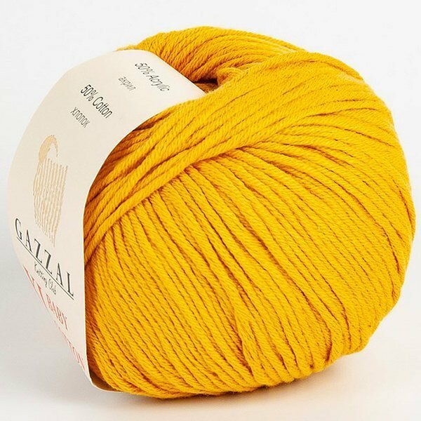 Пряжа Gazzal BABY COTTON XL 3447 горчица (5 мотков)