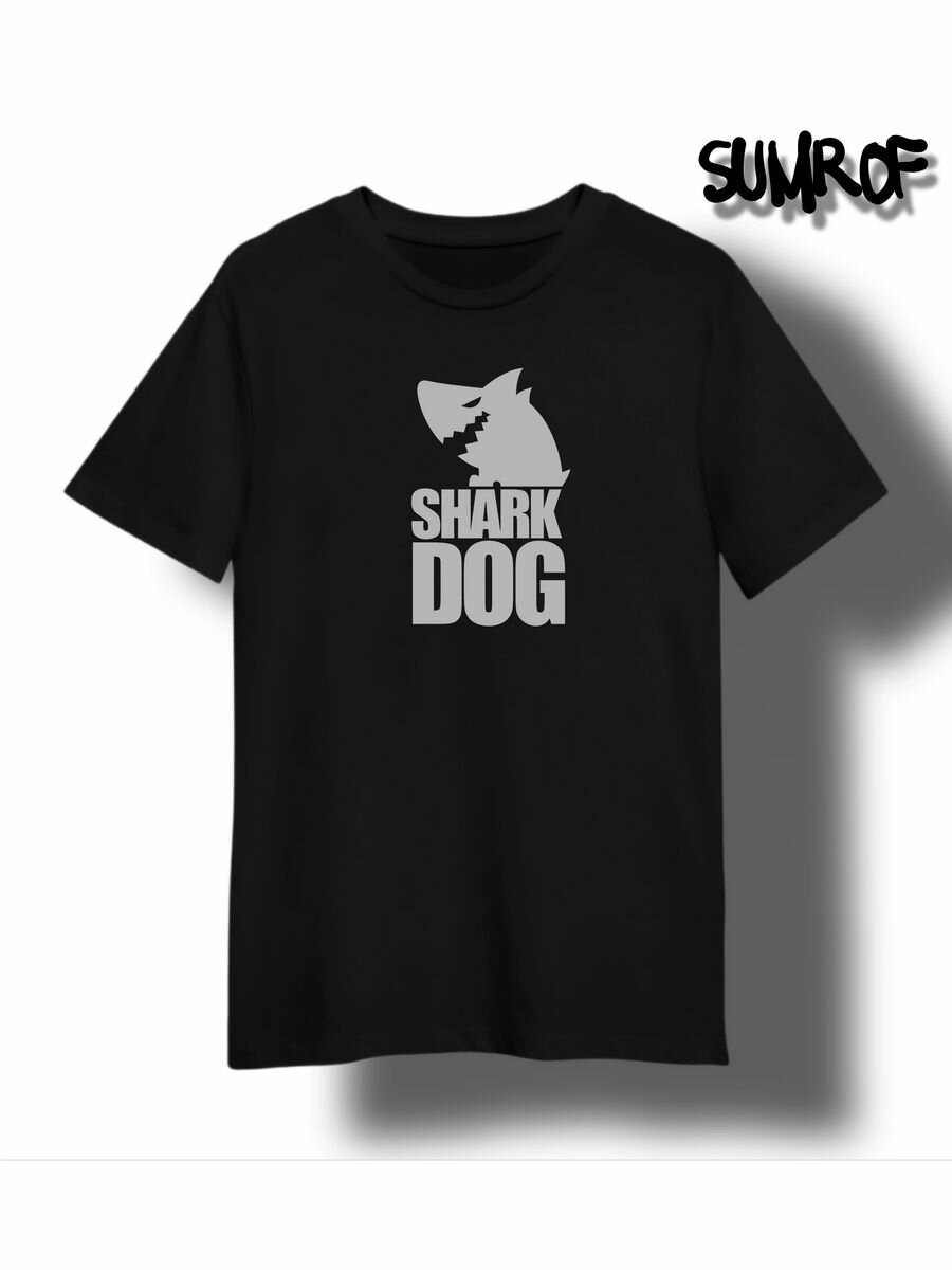 Футболка с надписью акула собака shark dog