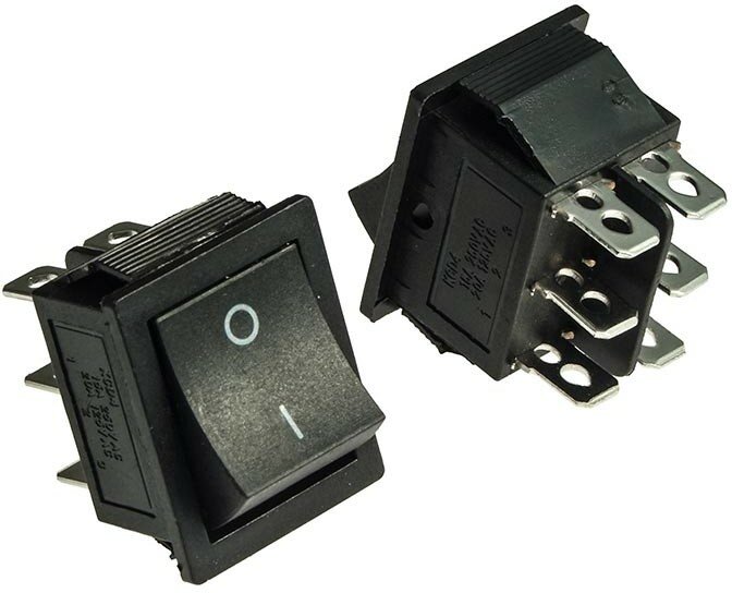 Переключатель KCD4-202-С3-B/6P (черн, on-on)