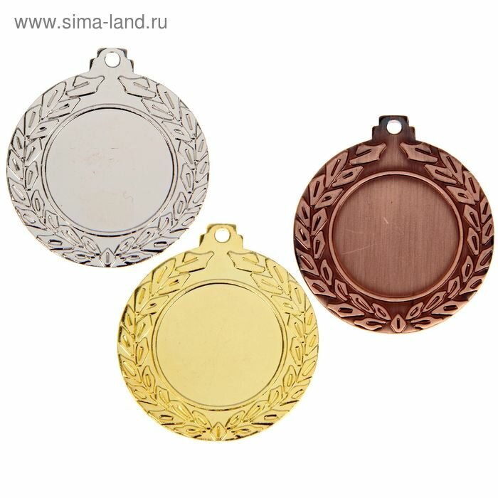 Медаль под нанесение 037 диам 4,5 см. Цвет сер. Без ленты, 1253540
