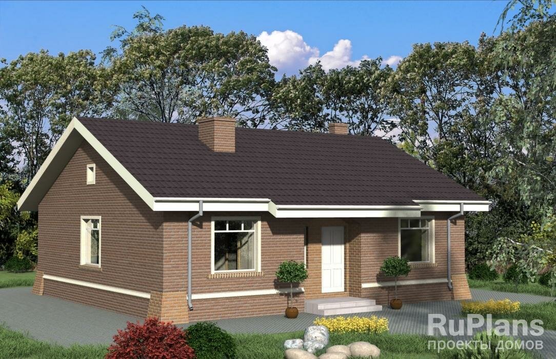 Проект загородного дома (87 м2, 12м x 10м) Rg6147