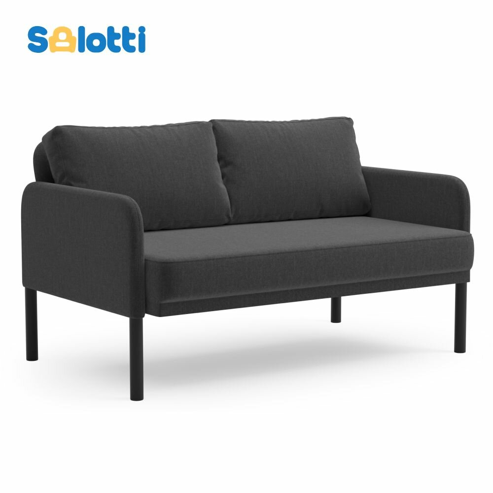 Диван 2-местный нераскладной Salotti верди рогожка Тиса темно-серый