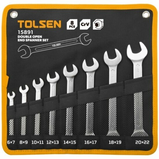 Набор рожковых ключей Tolsen 6-22 мм, 8 предметов, TT15891