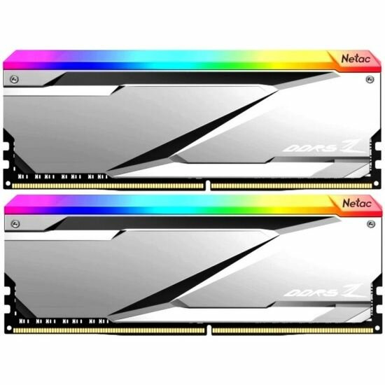 Модуль оперативной памяти Netac Z RGB DDR5 32Gb (16Gbx2) 7600Mhz PC-60800 CL36 (36-46-46-122) 1.4V Silver (NTZED5P76DP-32S)