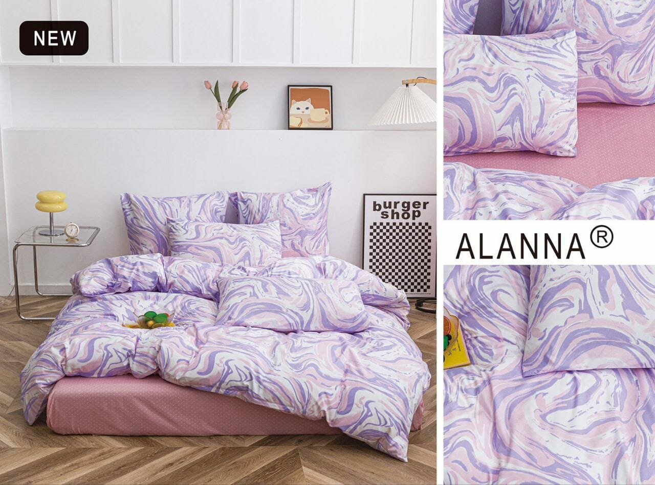 Комплект Постельного Белья Аланна 2х-Спальное Размытие/ Двуспальное / простыня 200x220 / пододеяльник 180x220 / Наволочки 70x70-2