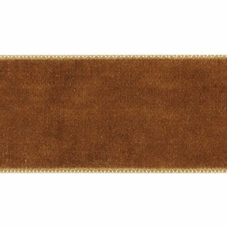 Тесьма/Лента из полиэстера с бархатистым ворсом с одной стороны/светло-коричн./4см./23м./