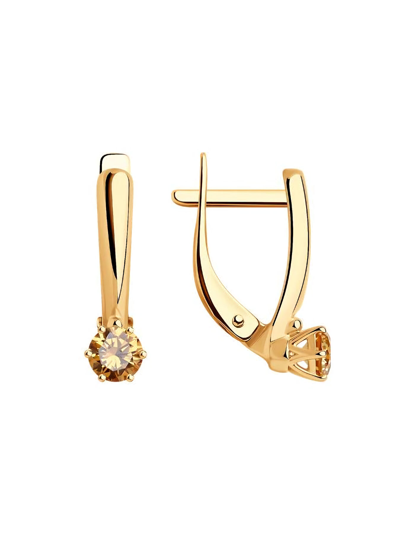 Серьги Amarin Jewelry, серебро, 925 проба, золочение, фианит