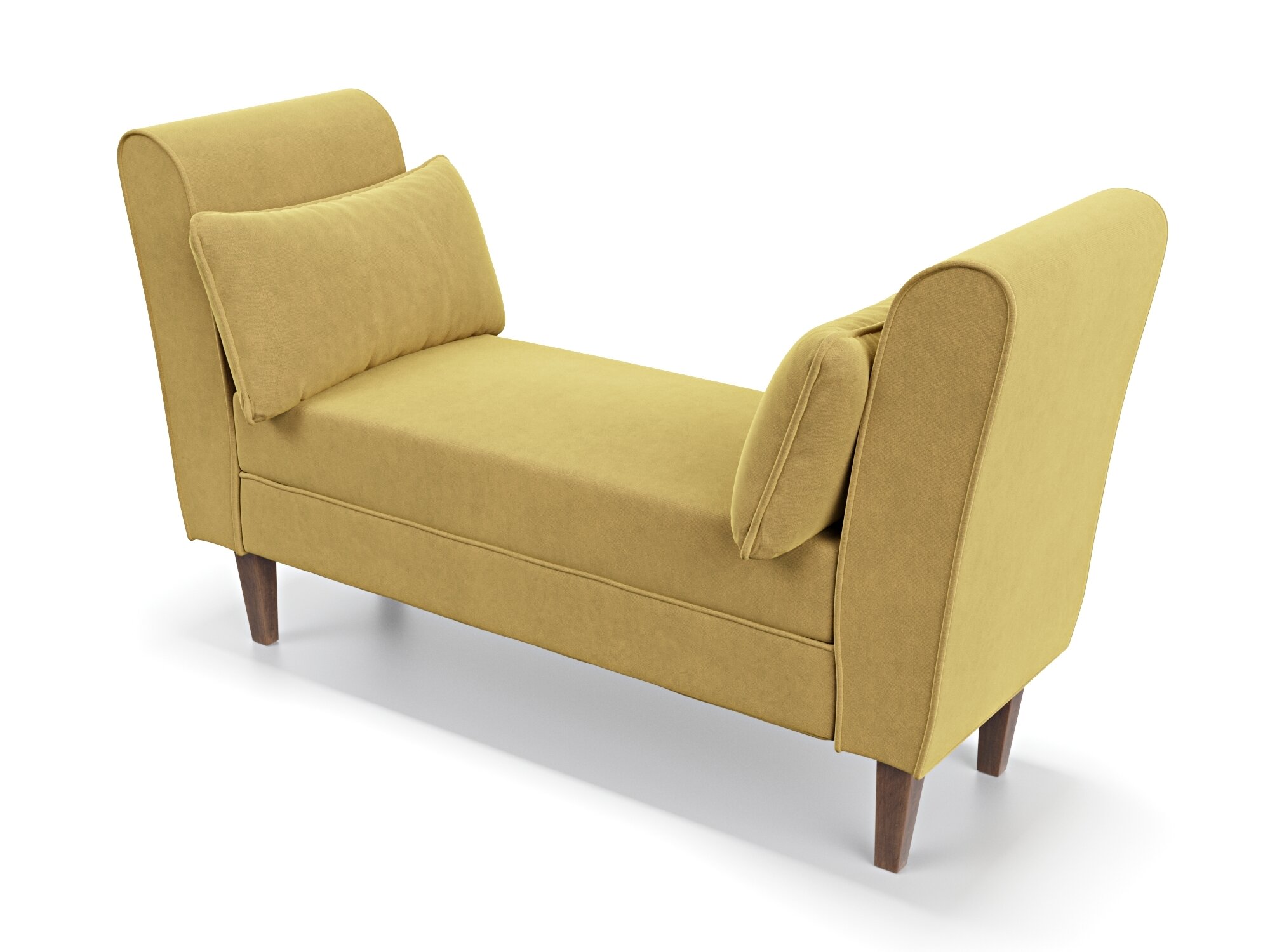 Банкетка Arsko Сплит 1 Yellow, желтый, велюр, прикроватная, дизайнерская, в спальню, для туалетного столика, лофт