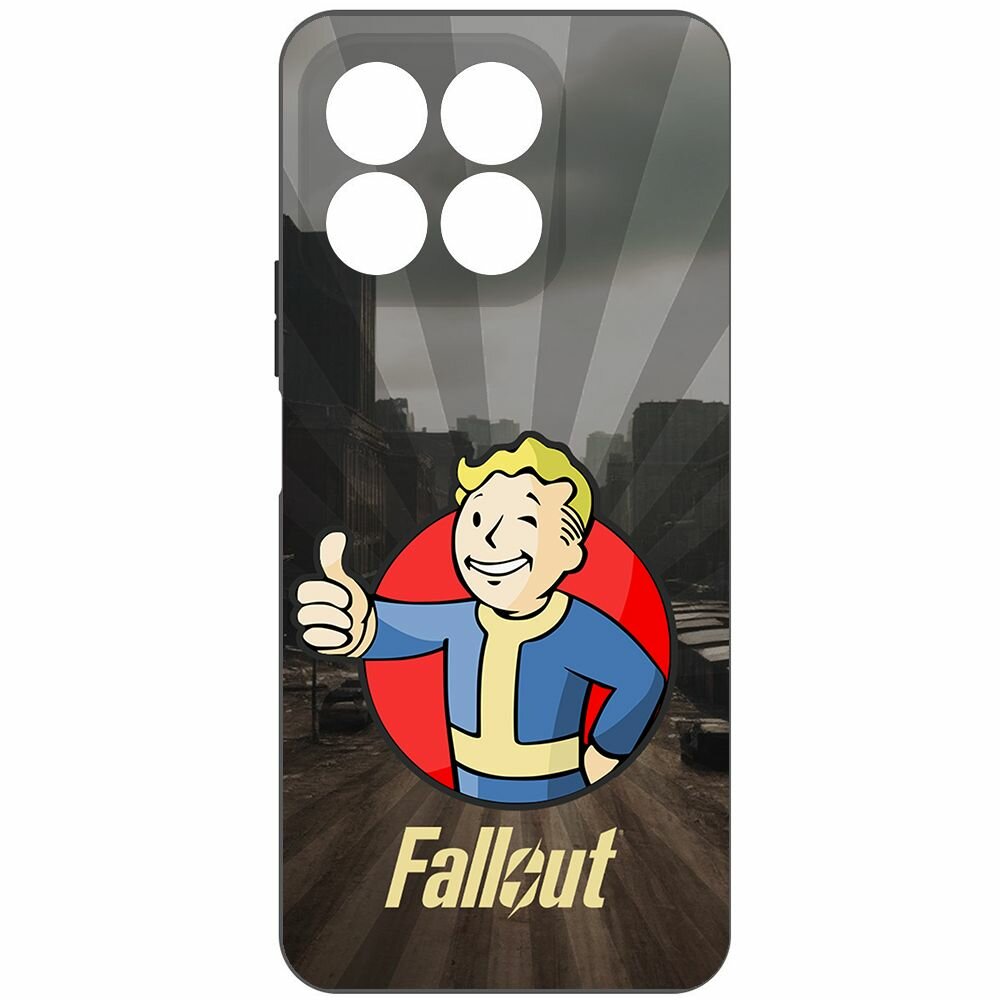 Чехол-накладка Krutoff Soft Case Фоллаут (Fallout) - Волт-бой для Honor X8b черный