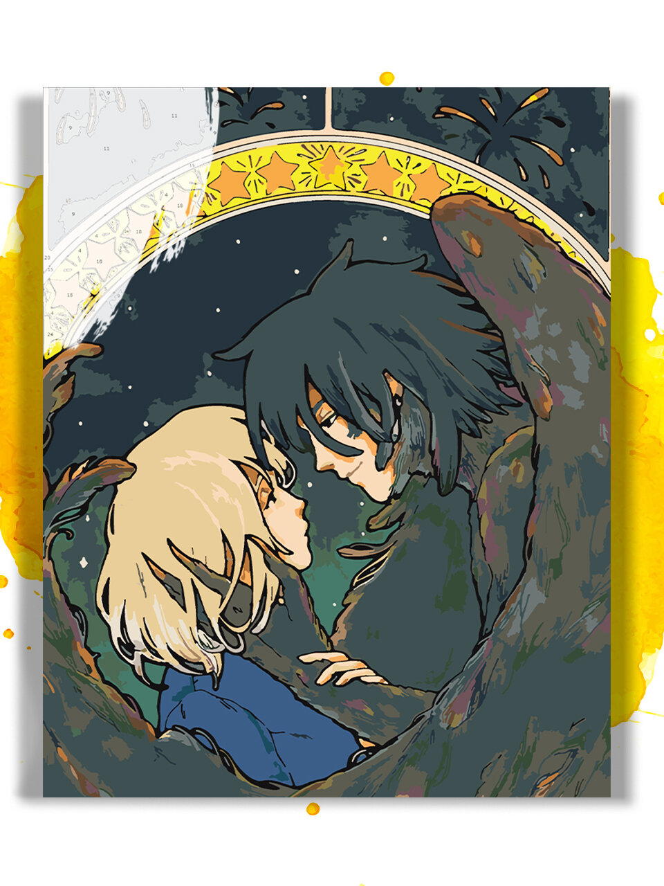 Картина по номерам на холсте Ходячий замок Хаула, 40 х 60 см